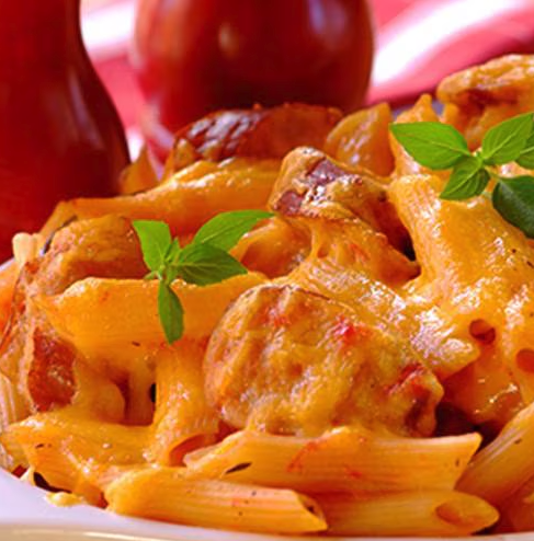 Pasta bake with pork sausages and tomato | Rising Sun Newspapers
